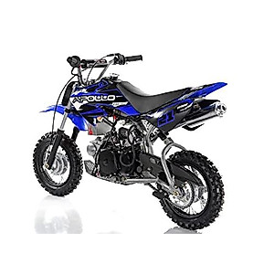 HHH Apollo AGB 21C Fully Automatic 70cc Dirt Bike DB21 Gas Medium Size 10 inch Tires Small Dirtbike for Kids and Youth (Blue Color)