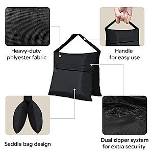 Eurmax USA Photography Sand Weight Bags Heavy Duty Saddlebags for Photography Video Equipments, Backdrop Stand, Light Stand,Photo Tripod, Canopy Tent, Umbrella Base, Fishing Chair,Picnic Table 2-Pack