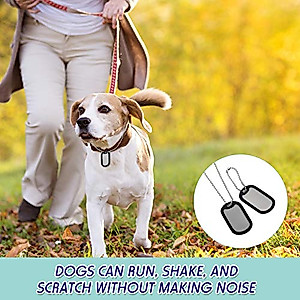 Weewooday 8 Pieces Military Dog Tag Silencers Set Silicone Silencer Black with 4 Stainless Steel Ball Chain 4.7 inch & 27.5 inch to Reduce Noise and Protect Tag