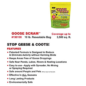 EPIC REPELLENTS 190100 Goose Scram All Natural, Animal, People and Pet Safe Granular Repellent, Removed Attribution