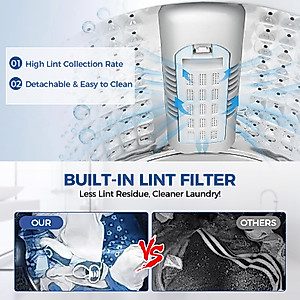 Nictemaw Portable Washing Machine, 20Lbs Capacity Full-Automatic Portable Washer, 2.8Cu.ft Washer and Dryer Combo with Drain Pump, 10 Programs & 8 Water Levels for Apartment, Dorms, RV