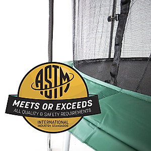 SKYWALKER TRAMPOLINES 10 FT Round, Outdoor Trampoline for Kids with Enclosure Net Basketball Hoop, Spring Pad Cover, ASTM Approval, 700 LBS Weight Capacity