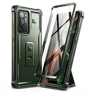 Dexnor for Samsung Galaxy Note 20 Ultra 5G Case, [Built in Screen Protector and Kickstand] Heavy Duty Military Grade Protection Shockproof Protective Cover for Samsung Galaxy Note 20 Ultra, Army Green