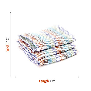 Full Circle Tidy 100% Organic Cotton Dish Cloths, Set of 3, Multicolored