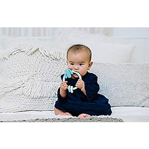 Itzy Ritzy Silicone Teether with Rattle; Rattle Teether Features Rattle Sound, Two Silicone Teething Rings and Raised Texture to Soothe Gums; Ages 3 Months and Up (Cactus)