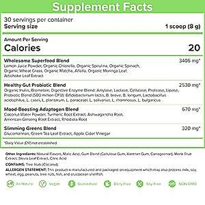SkinnyFit Mango Splash Skinny Greens, Green Juice Superfood Powder, Natural Energy & Focus, Reduce Bloating, Helps Reduce Inflammation, Spirulina, Chlorella, 30 Servings