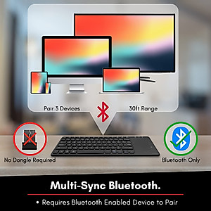 Macally Bluetooth Keyboard with Touchpad for Easy Media Control - Perfect TV Wireless Keyboard with Trackpad for Samsung LG HTPC Mac - Small - Smart TV Keyboard