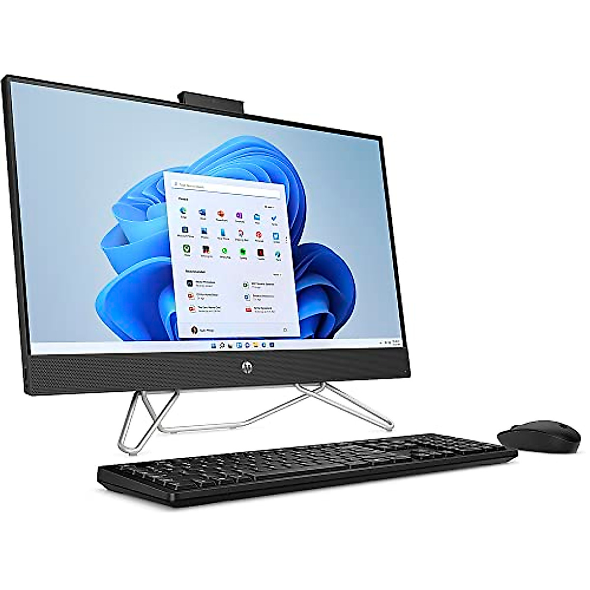 HP 27" FHD IPS All-in-One Desktop Computer 2022, 10-Core Intel Core i7-1255U, Iris Xe Graphics, 16GB DDR4 512GB SSD + 1TB HDD, WiFi 6 Bluetooth, Windows 11 Pro, Black Wireless KB Mouse, COU 32GB USB