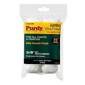 4-1/2" x 3/8" Nap Purdy 140624052 Ultra Finish Jumbo Mini-Roller Cover, 2-Pack