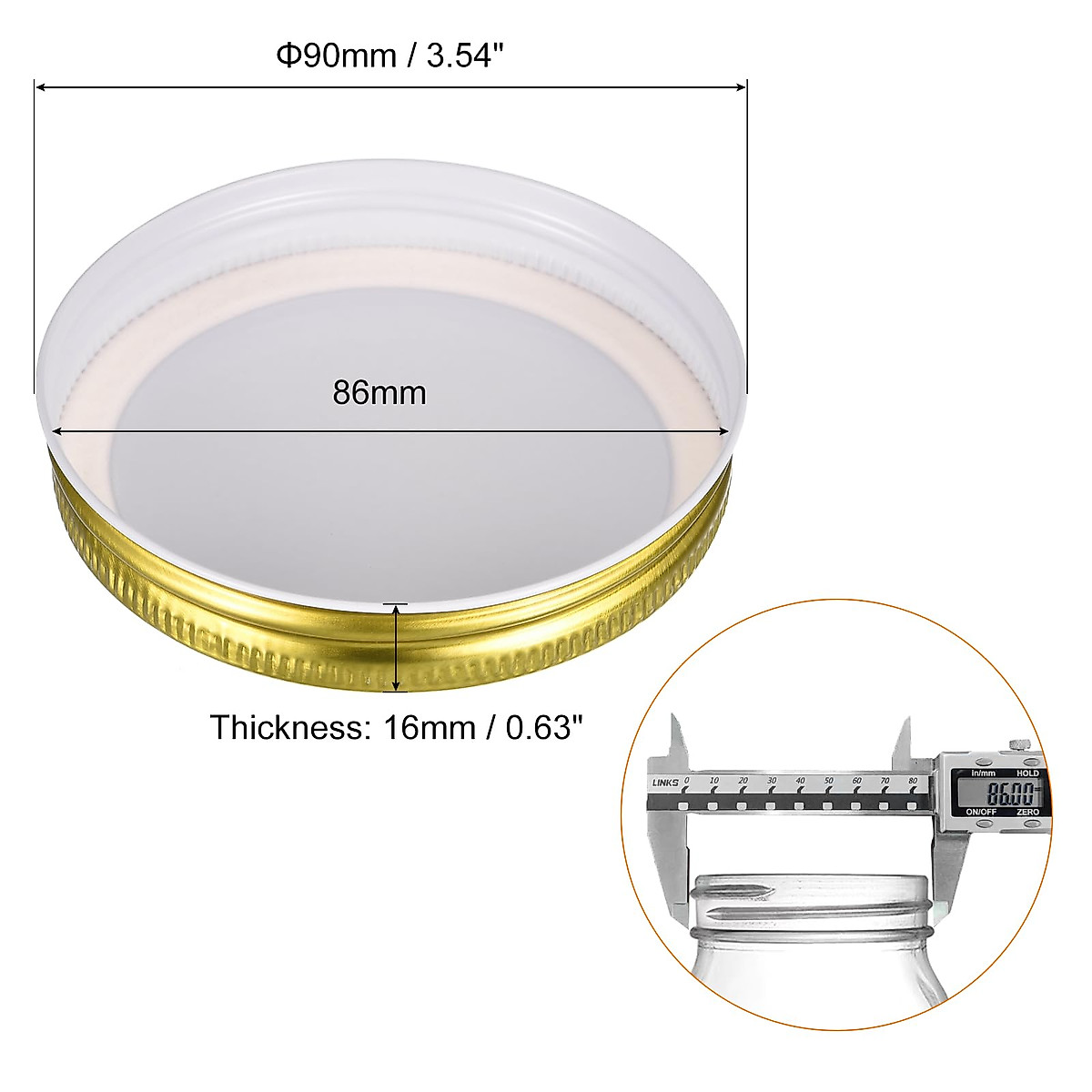 uxcell Mason Jar Lids, 24 Pcs - Tinplate Canning Lids Wide Mouth Leak Proof Fits Storage Jars (Gold)