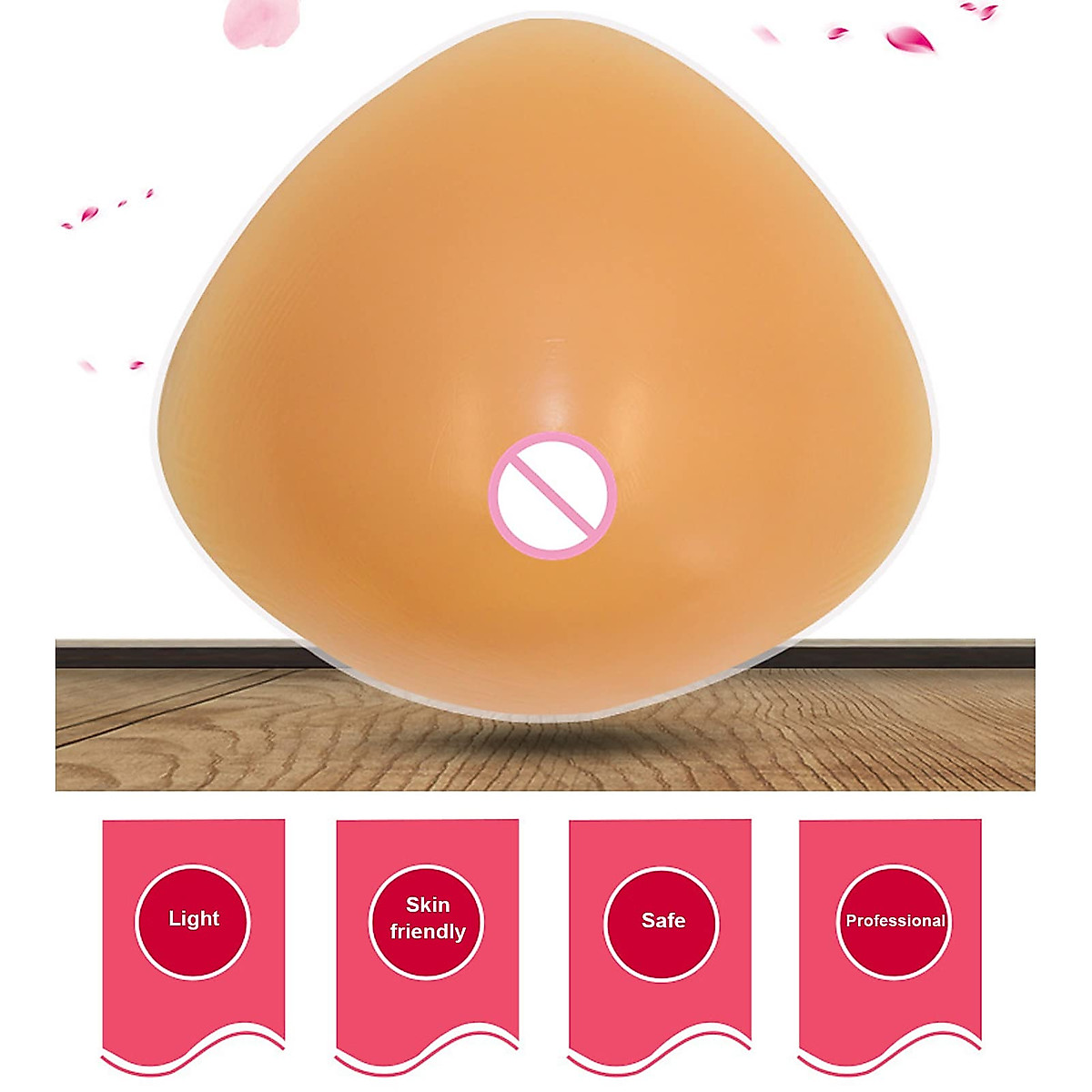 Bra Pad Inserts, Soft Silicone Post Mastectomy Prosthetic Breast, Triangle Shaped, Improve Breast Shape, Suitable for Left and Right Breast, Breathable Breast Enhancer (Model 1)