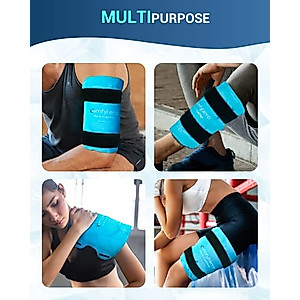 Comfytemp Knee Ice Pack Wrap, Reusable Gel Ice Pack for Knee Pain Relief, Lycra Knee Ice Pack with Hot & Cold Compress Therapy for Leg Injuries, Knee Replacement Surgery, Arthritis, FSA HSA Approved