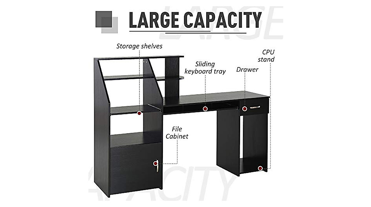 HOMCOM Computer Desk: Stylish & Functional Workstation
