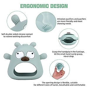 Teething Toys for Babies 0-6-12 Months, Baby Teether Never Drop Baby Teether for Teething Relief, Silicone Baby Hand Mittens with Sucking Need Pacifier, Baby Chew Toys for Breast Feeding (Green)