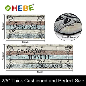 HEBE Anti Fatigue Kitchen Mat Set of 2 Non Slip Cushioned Kitchen Mats for Floor Waterproof Farmhouse Kitchen Rugs and Mats Set Comfort Standing Desk Mat Carpet for Sink,Office,Laundry