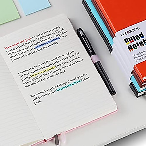 FLEEKOOL Lined Journal Notebook Hardcover with 216 Pages - A5 College Ruled Notebook with 100gsm Thick Paper,Pen Loop,Inner Pocket,5.75'' X 8.38'' - Pink