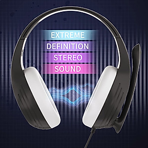 Gaming Headset PC Headphones for Xbox One PS4 PS5 Computer Laptop Tablet Smartphones with Microphone - A9Plus Black White