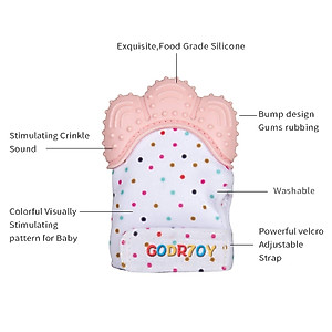 Baby Teething Mittens, Soothing Pain, for 0-6 Months Baby