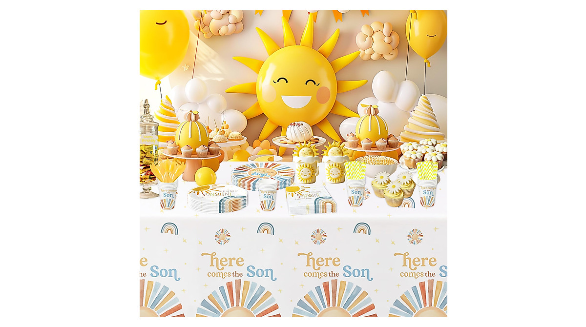 YJRJSC Sunshine Baby Shower Decorations for 24 Guests