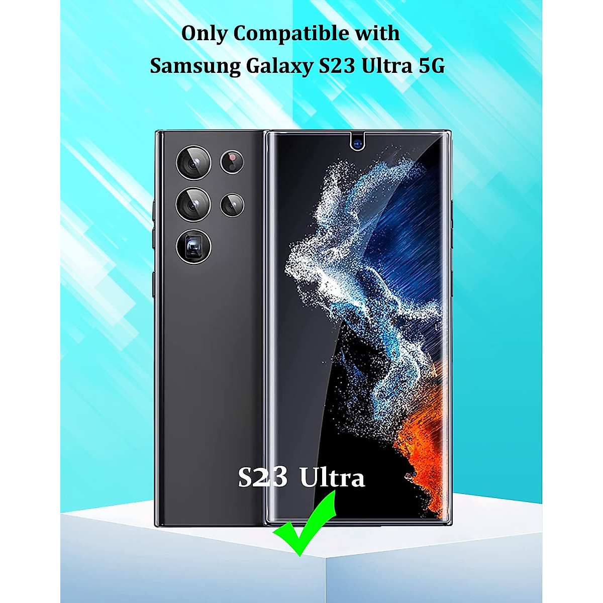 Kanosan for Galaxy S23 Ultra Privacy Screen Protector with Black Aluminium Alloy Camera Lens Protector, Anti-Spy Flexible TPU Film [Support Fingerprint ID] for Samsung Galaxy S23 Ultra 5G