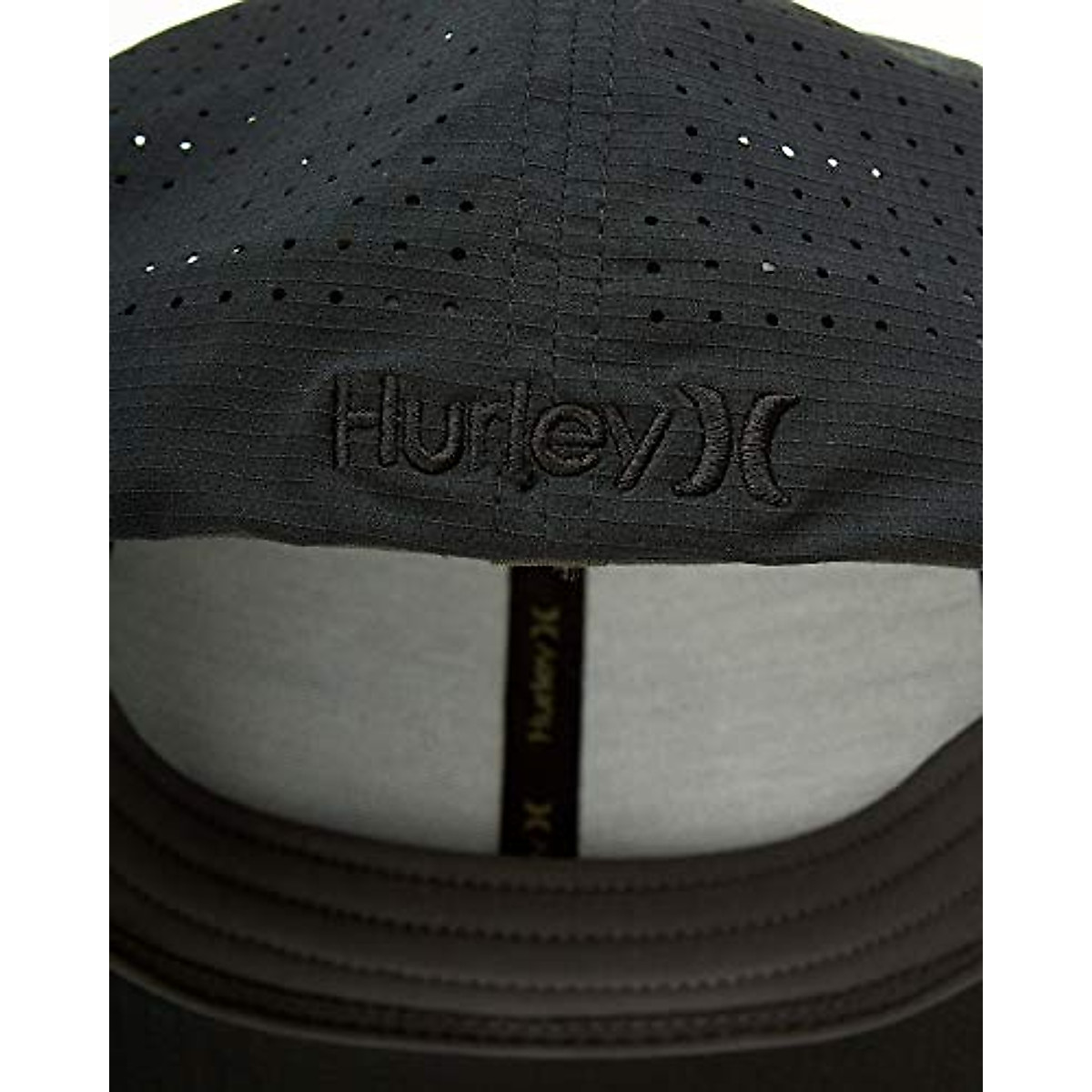Hurley Men's Caps - Phantom Ripstop Curved Bill Baseball Hats for Men (S-XL), Size Large-X-Large, Black/Black
