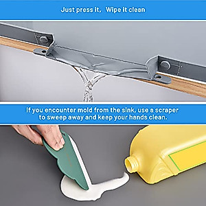 Under Sink Mat, 34" x 22" Upgraded Drainage Design Under Sink Mats for Kitchen Waterproof, Under Sink Drip Tray, Under Sink Mats for Bathroom, Hold up to 3.3 Gallons Liquid (Gray)