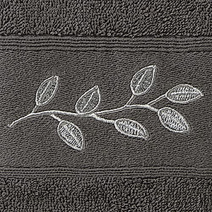 SKL Home by Saturday Night Ltd. Shadow Leaves Hand Towel, Silver