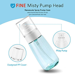 AMORIX 6PCS Spray Bottles Small 100ml 3.4 oz Empty Mini Travel Size Spray Bottle Fine Mist Hairspray Bottle for Essential Oils Refillable Travel Containers for Cosmetic, Perfume + Drawstring Bag