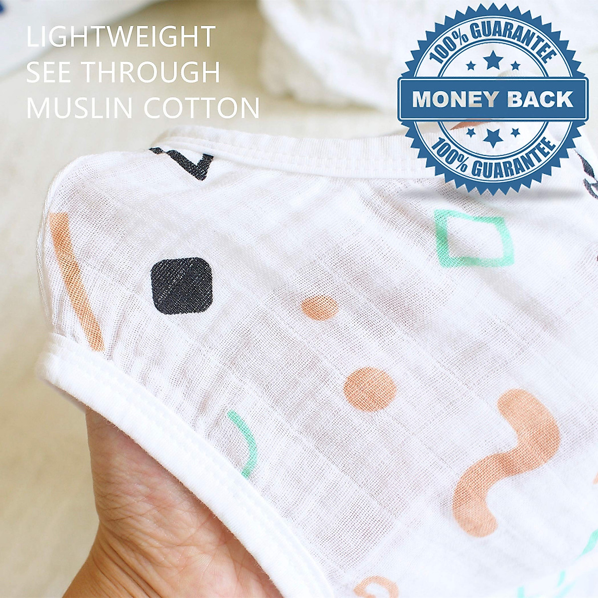 1st Laugh 100% Cotton Muslin Baby Sleeping Sack Bag, for Boy and Girl (Deer, Large)
