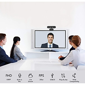 Wennyn Webcam 1080P HD with Microphone & Privacy Cover, USB Web Cam with Live Streaming HD Video for Mac, PC, Computer and Laptop, Wide Angle Lens 1080P Web Camera with 360 Degree Flexible Mount