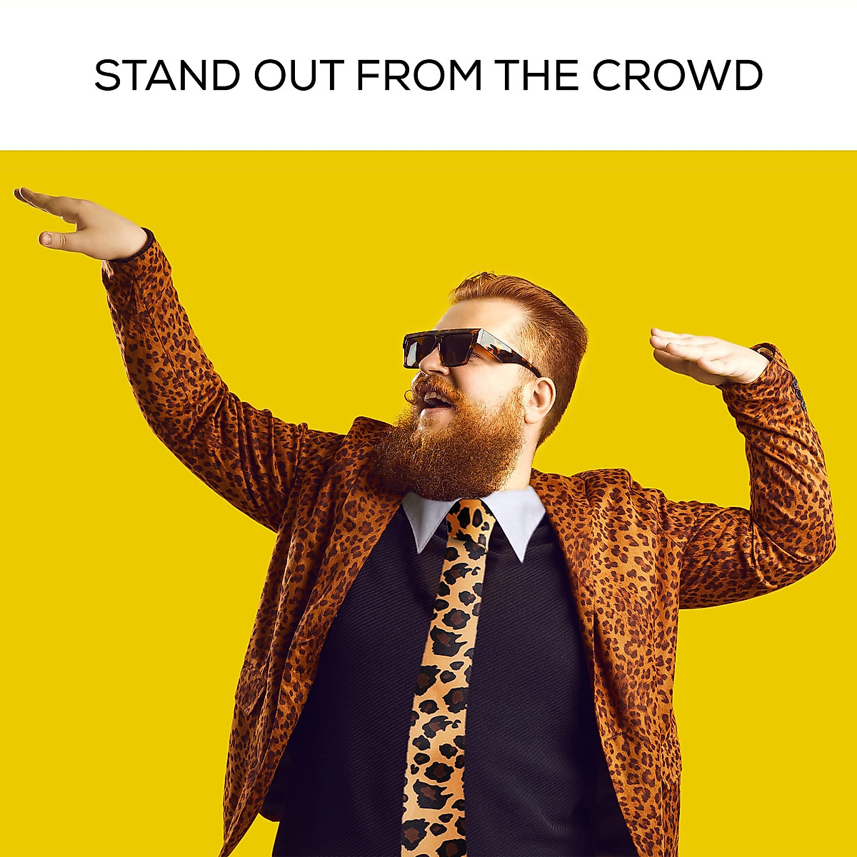 Man of Men - Men's Fashion Leopard Print Tie for Weddings Parties Costumes Halloween