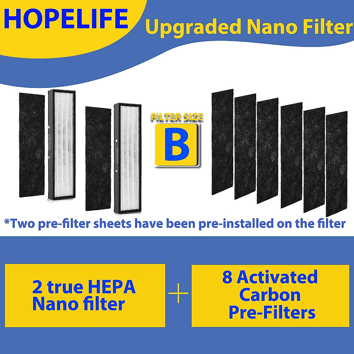 Hopelife Flt4825 Hepa Filter B,Compatible with Guardian Ac4825 Replacement Filter,Compatible with Guardian Air Purifier Filter Replacement AC4825 AC4300 AC4800 AC4900 AC4850 CDAP4500 AP2200