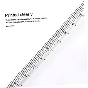 NUOBESTY 8pcs Transparent Triangular Ruler Plastic rulers Metric Ruler Machinist Ruler Clear Scale rulers Ruler for Transparent Small Ruler Architecture Supplies Classroom Supplies
