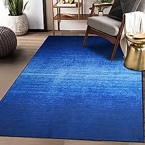 ROYHOME Modern Area Rugs Machine Washable Area Rug for Living Room Non-Shedding Stain Resistant Area Rug Ombre Non Slip Area Rug for Bedroom Dining Room Home Office, 8' x 10' Blue