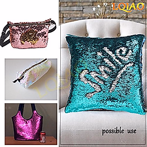 Turquoise Purple-Sequin Fabric Flip UP Reversible Sequin Fabric Shimmer Sewing Fabric Mermaid Sequins Fabric-Two Tone Sold by Half Yard