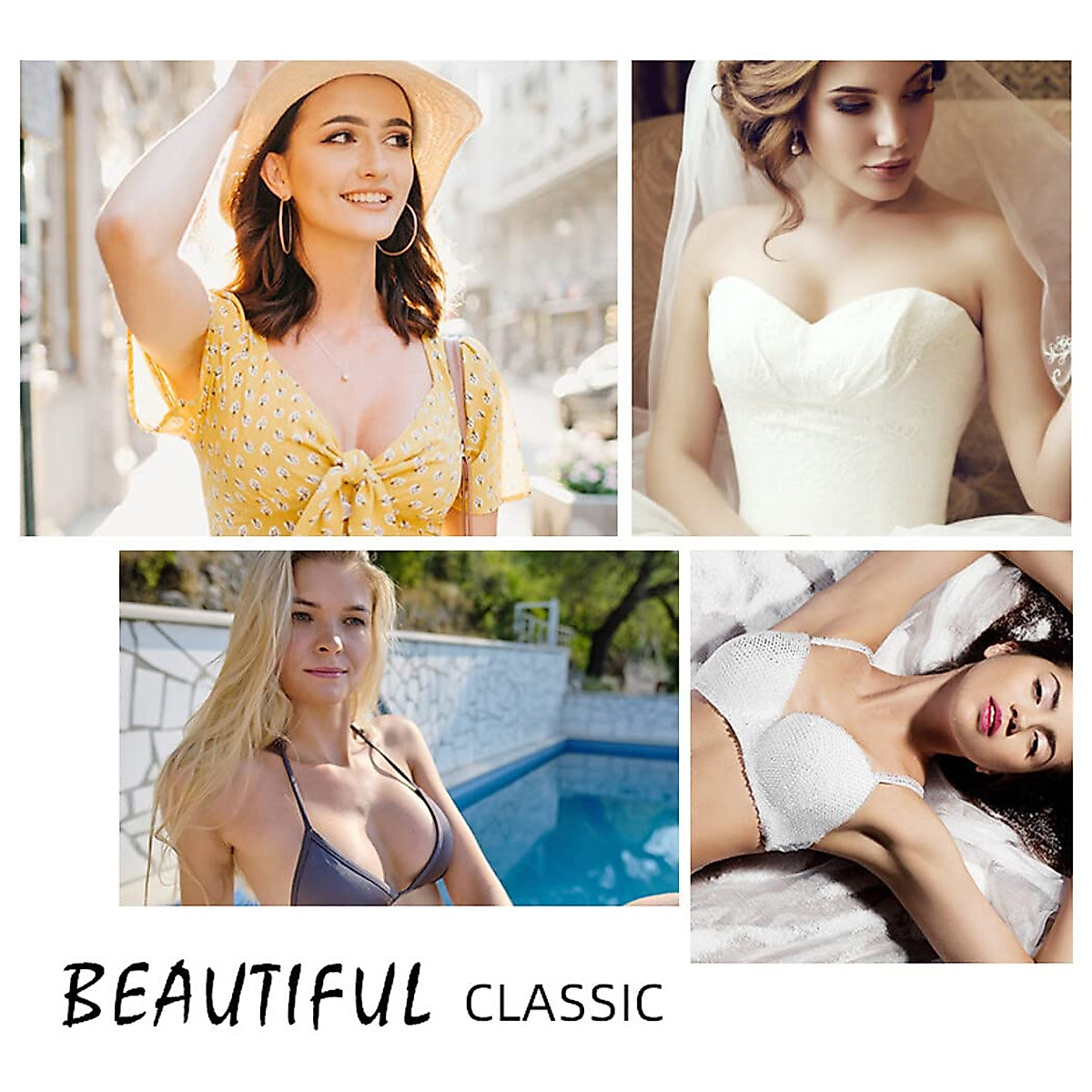 ericotry 1Pair Skin Silicone Bra Inserts Breast Chest Enhancers Push Up Booster Pads for Women Girls Underwear Swimsuits or Bikinis