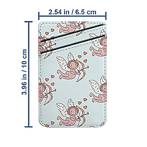 Diascia Pack of 2 - Cellphone Stick on Leather Cardholder ( Patern Angel Hearts Bow Pattern Pattern ) ID Credit Card Pouch Wallet Pocket Sleeve