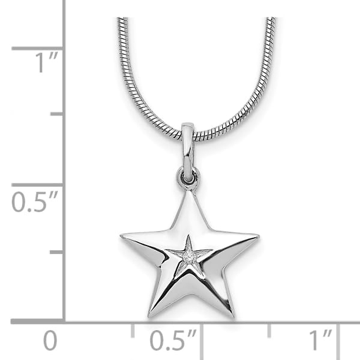 IceCarats 925 Sterling Silver 18 inch Diamond Star Chain Necklace