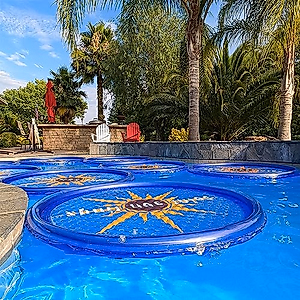 Solar Sun Rings 60 Inch Above Ground or Inground Swimming Pool Hot Tub Spa Heating Accessory Circular Heater Solar Cover, Blue (Cover Only)