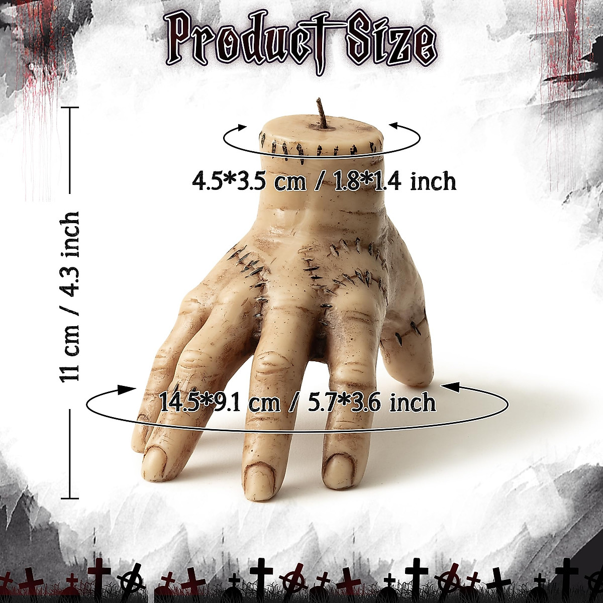 Eartim Halloween Scary Thing Hand Candle, Realistic Creepy Severed Hand Candle Table Decor, Family Thing Hand, Thing Hand Candle for Fans, Scars Hand Halloween Props Thanksgiving Christmas Prank Gift