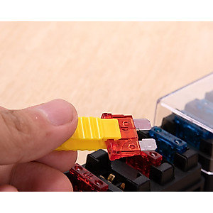 Ginsco 130 Pcs Blade Fuses Assortment Kit Standard Regular Size 2A 3A 5A 7.5A 10A 15A 20A 25A 30A 35A 40A with Puller for Car RV Truck Marine Boat Motorcycle Bus