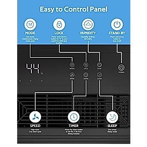 ZAFRO Dehumidifiers for Home, Bathroom, Bedroom, 45 Pints (50 Pint Under 90°F/90% RH) Dehumidifier with Auto Defrost, 4L Water Tank, 3 Colors LED Light, White