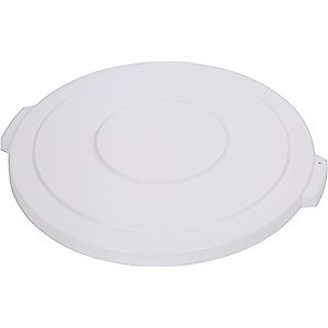 Carlisle FoodService Products 34104502 Bronco Round Waste Bin Trash Container Lid, 44 Gallon, White