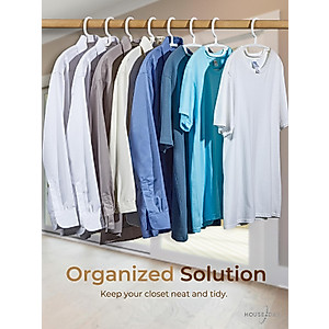 HOUSE DAY White Plastic Clothes Hangers, Heavy Duty Coat Hangers 24 Pack, Premium Thick Wide Shoulder Suit Hanger with Non-Slip Hook, Space Saving Hangers for Shirts, Sweaters, Dresses, Pants