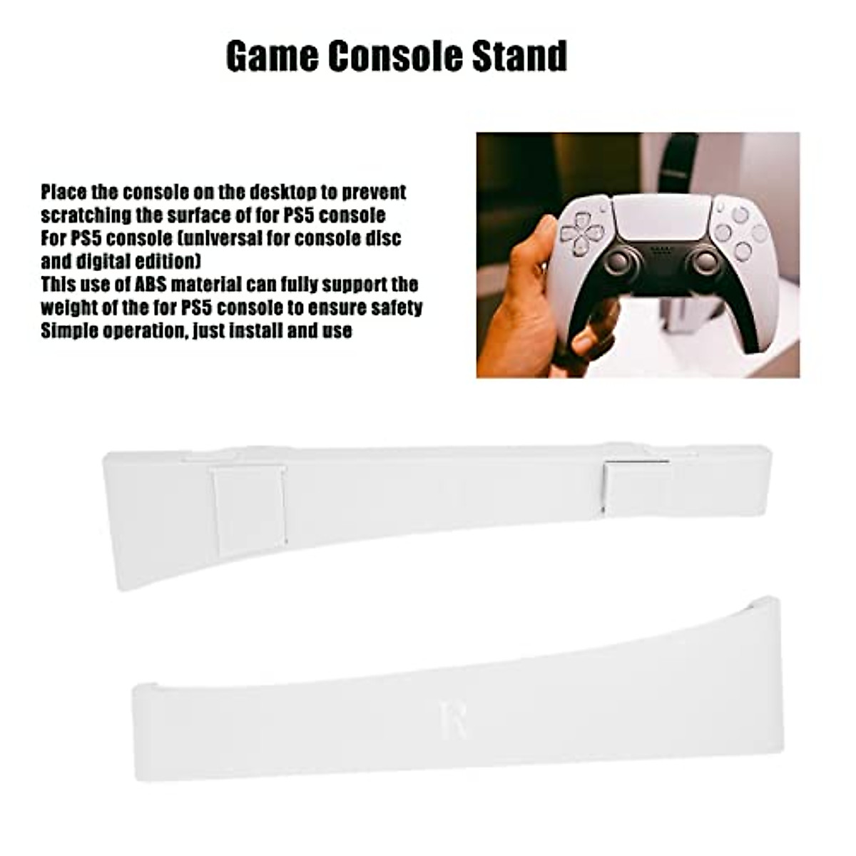 Game Console Horizontal Bracket, Adjustable Stable Game Console Base Stand for PS5 Host Console Disc and Digital Edition
