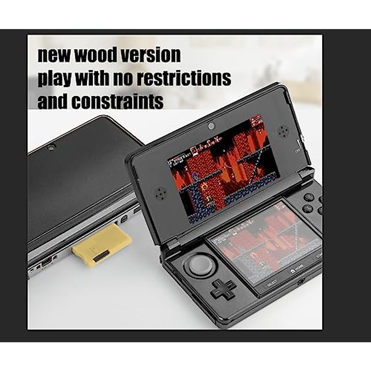 2023 Update Wood Version R4 Card R4 SDHC Adapter with 64GB TF SD Card for DS DSI 2DS 3DS NDS, No timebomb