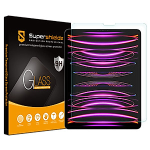 Supershieldz Designed for iPad Pro 12.9 inch (2018-2022, M2) - 6th/5th/4th/3rd Generation Tempered Glass Screen Protector, Anti Scratch, Bubble Free