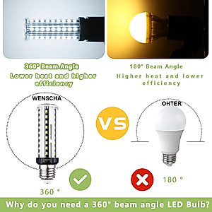 LED Corn Light Bulb 100W Equivalent 16W E26 LED Corn Light Bulb, Light Bulb 6000K Daylight, 1600 Lumen Super Bright T10 LED Bulb for Desk Lamp Pendant Lights Aquarium, Non-Dimmable, Pack of 4
