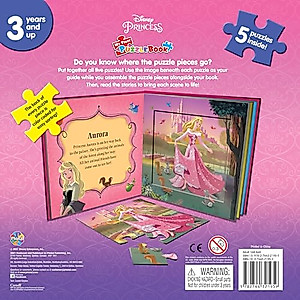 Disney Princess My First Puzzle Book - Jigsaw Puzzles for kids, 10-page board book, 5 puzzles to enjoy