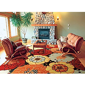 Nourison Home & Garden Indoor/Outdoor Black 5'3" x 7'5" Area-Rug, Easy washing, Non Shedding, Bed Room, Living Room, Dining Room, Kitchen (5x7)